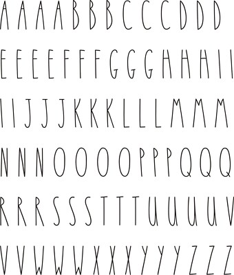 Rae Dunn Inspired letters Decal Vinyl Sticker (2 inch letters) 83 total ...