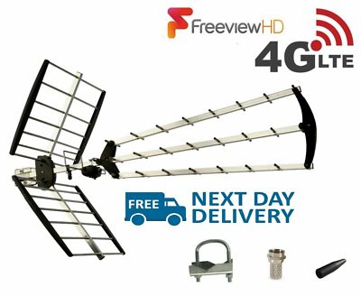 Freeview TV 70 Element Triboom Aerial 4G Outdoor & Indoor Digi HD 4K ...