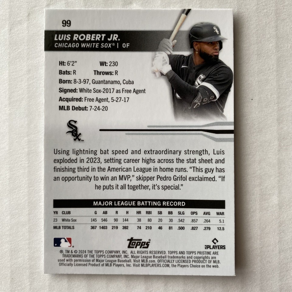 2024 Topps Pristine - Luis Robert #99 Blue Refractor /75 | eBay