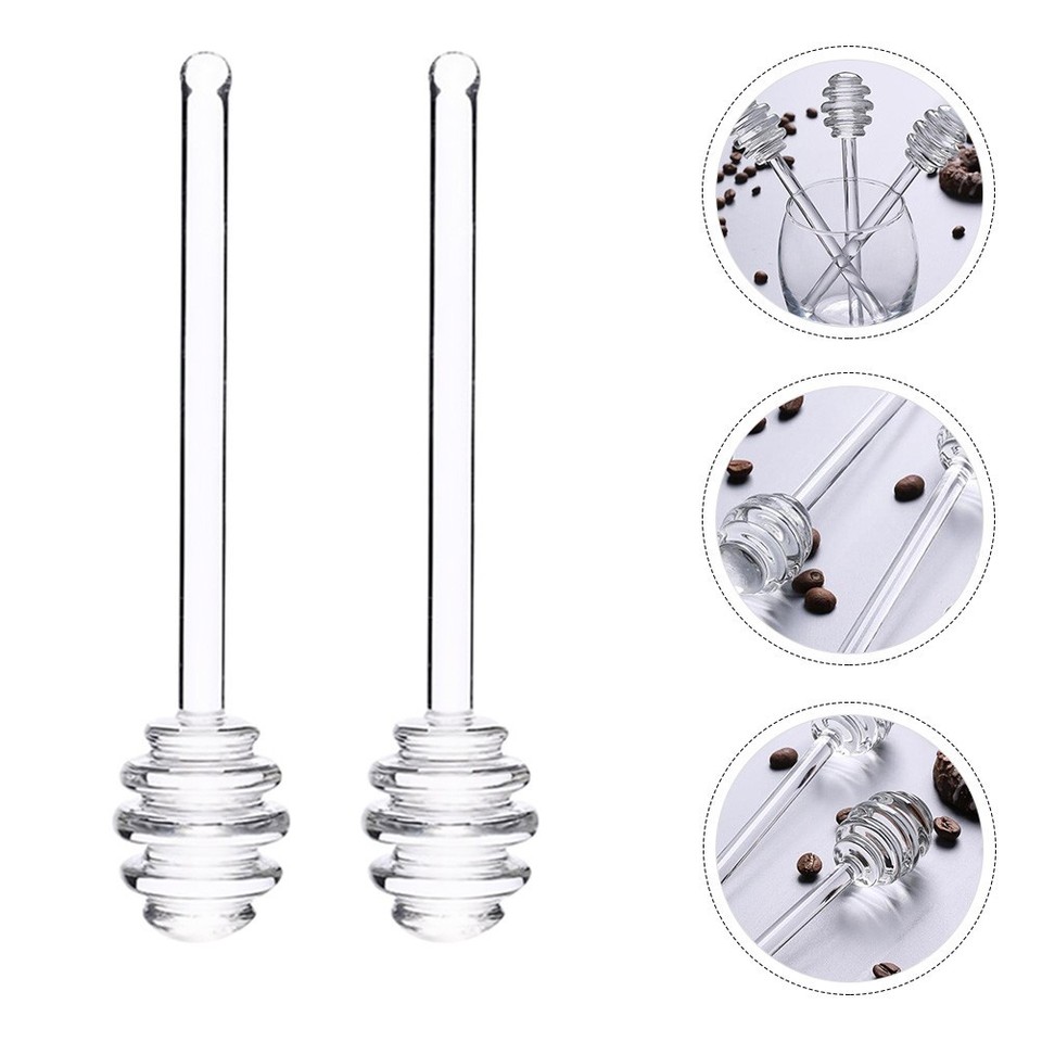 4Pcs Practical Honey Stirrings Glass Honey Dippers Spoon Rods ...
