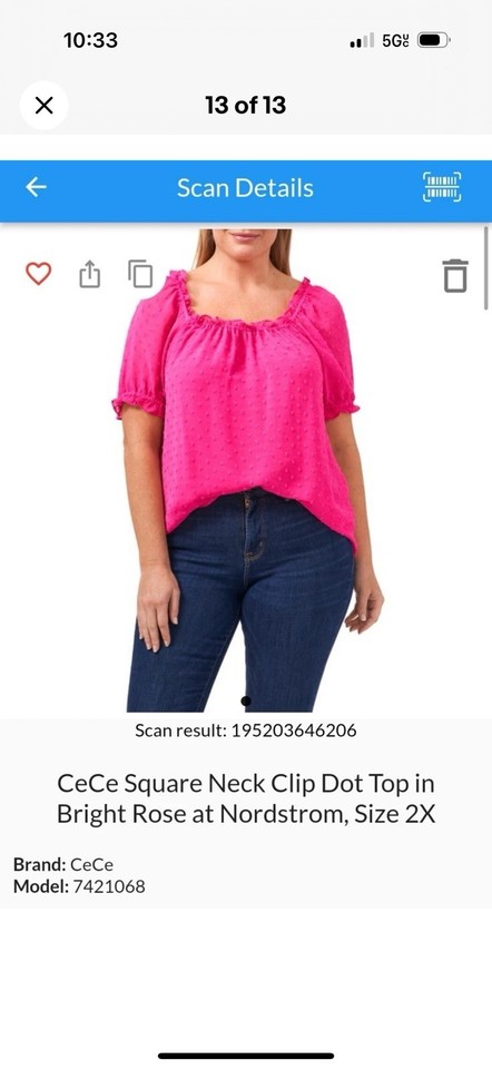 CeCe Square Neck Clip Dot Short Sleeve Top Blouse Blue Women’s 2X Lightweight | eBay