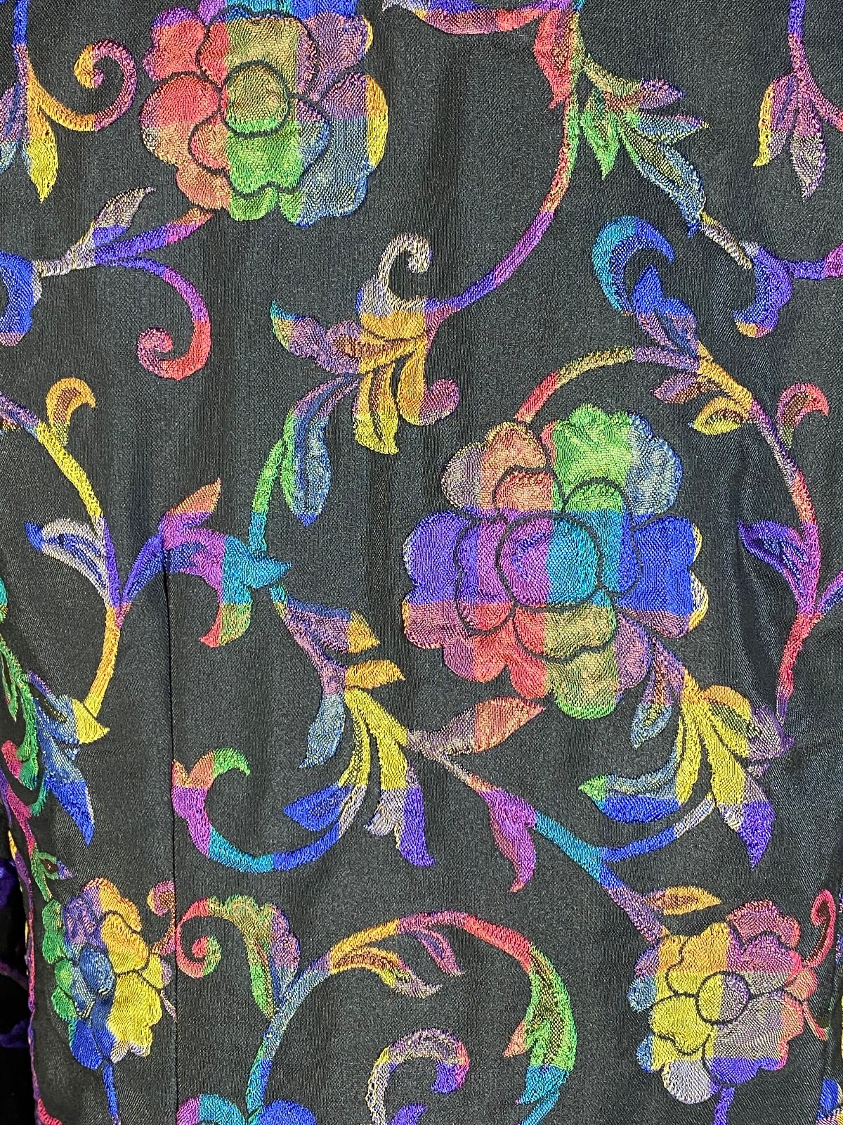 Vintage 1980's-1990's rainbow-check-floral print waspy preppy jacket ...