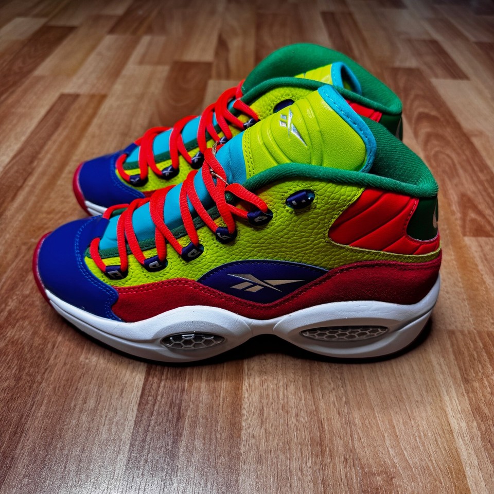 Reebok Question Mid Allen Iverson Color Explosion Junior HP3005 Size 7 ...