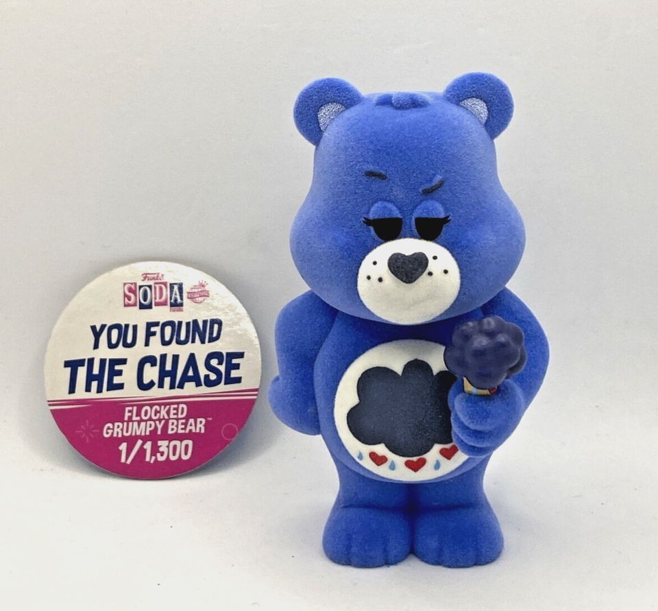 Funko Soda Care Bears Cartoon Grumpy Bear Flocked Chase Figure LE 1300 ...
