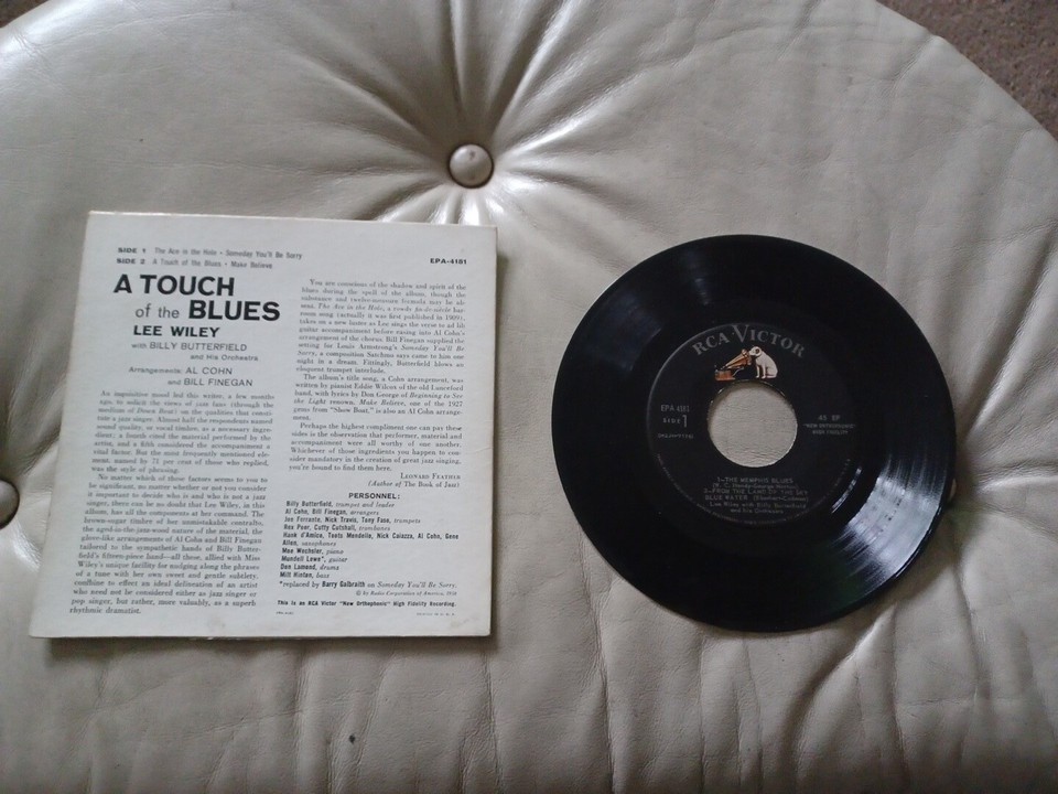Lee Wiley/Billy Butterfield•Touch Of Blues•RCA 7" Record EPA-4181•45 ...