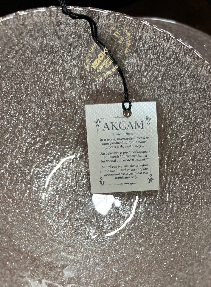 AKCAM IRIDESCENT 4 Light Pink BOWLS Sparkle 5.5”l Texture GLASS NEW ...