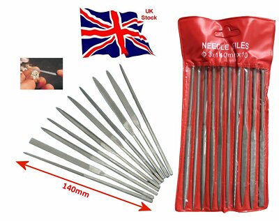 10pc Assorted Needle File in Plastic Wallet Modelling Metal work ...
