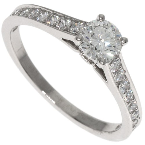 CARTIER Ring Solitaire Diamond # 46 Platinum PT950 | eBay