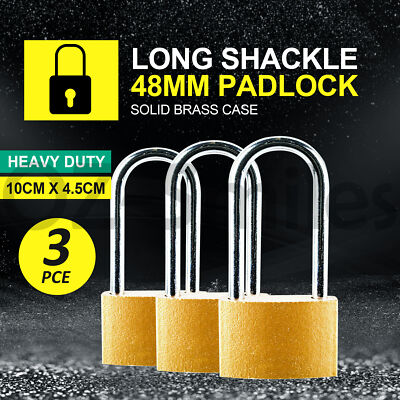 Handy Hardware 3PCE Padlock Long Shackle Heavy Duty Secure Value Pack ...