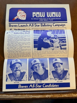 1975 Atlanta Braves Pow Wow Baseball Newsletter June Ralph Garr Darrell ...