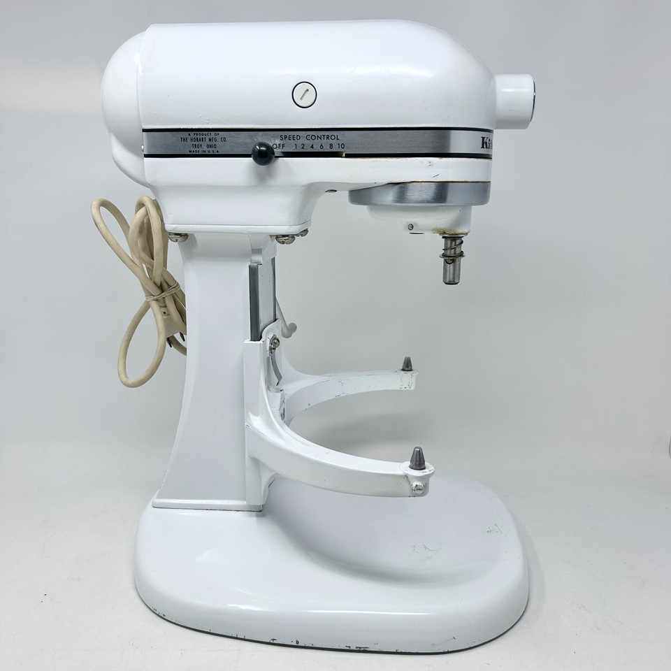 Vintage KitchenAid Hobart K5-A 10-Speed Stand Mixer White + Attachments ...