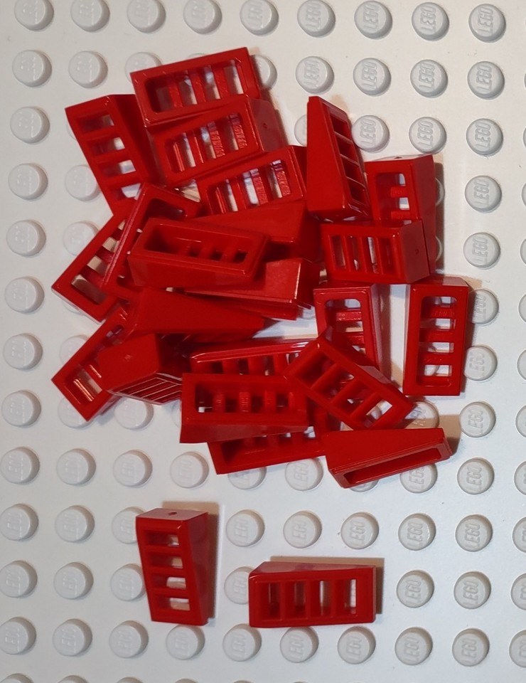 Lego Red 1x2 Roof Tile with Lattice x25 | eBay