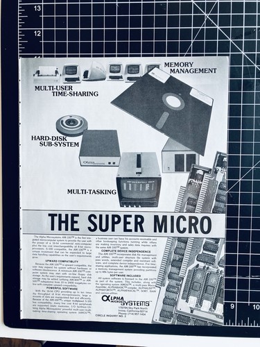 1978 Alpha Micro Systems Super Micro Print Ad 8.5x11 inch Vintage ...