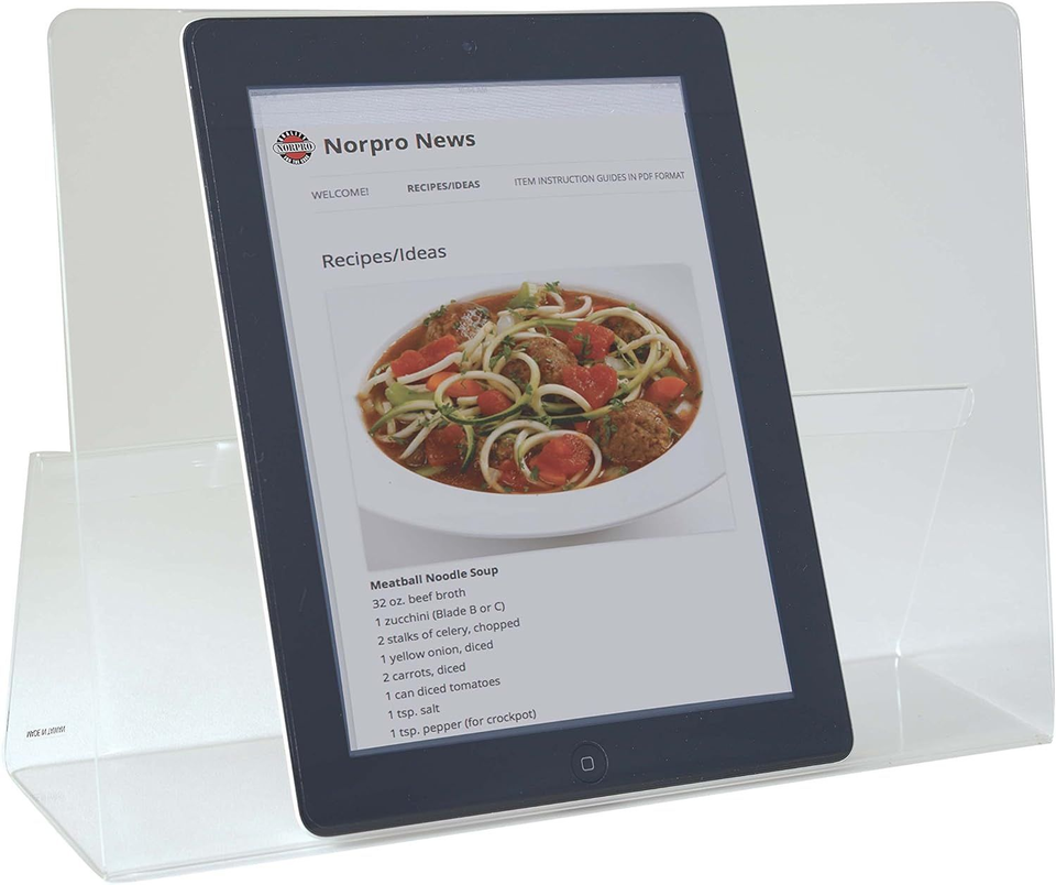 Norpro Acrylic CookBook / IPad / Tablet Holder, 9"D x 12.5"W x 3.25"H ...