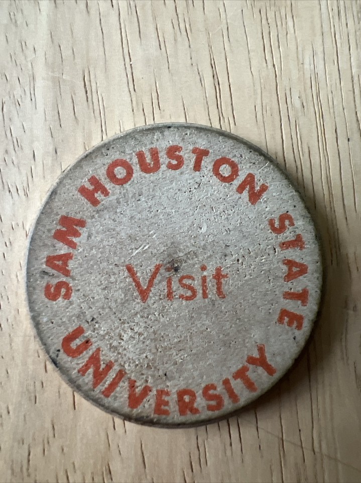 Vintage Tuit Visit Sam Houston State University wooden token | eBay