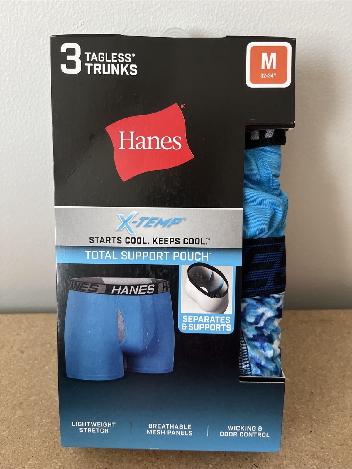 Hanes Boxer Brief 3 Pack Mens X-Temp Total Support Pouch Sport Medium M ...