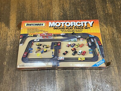 Vintage 1987 Matchbox Motorcity Deluxe Play Track Set # 1403 Incomplete ...