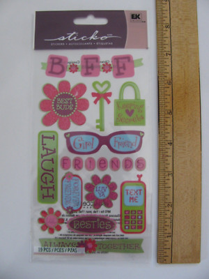 Sticko Stickers BEST FRIENDS Besties Girl Friend BFF Laugh 19 Pieces ...