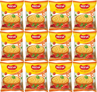 12 REEVA HOT CHICKEN Flavor Instant Ramen Noodle Soup Snacks (Rollton ...