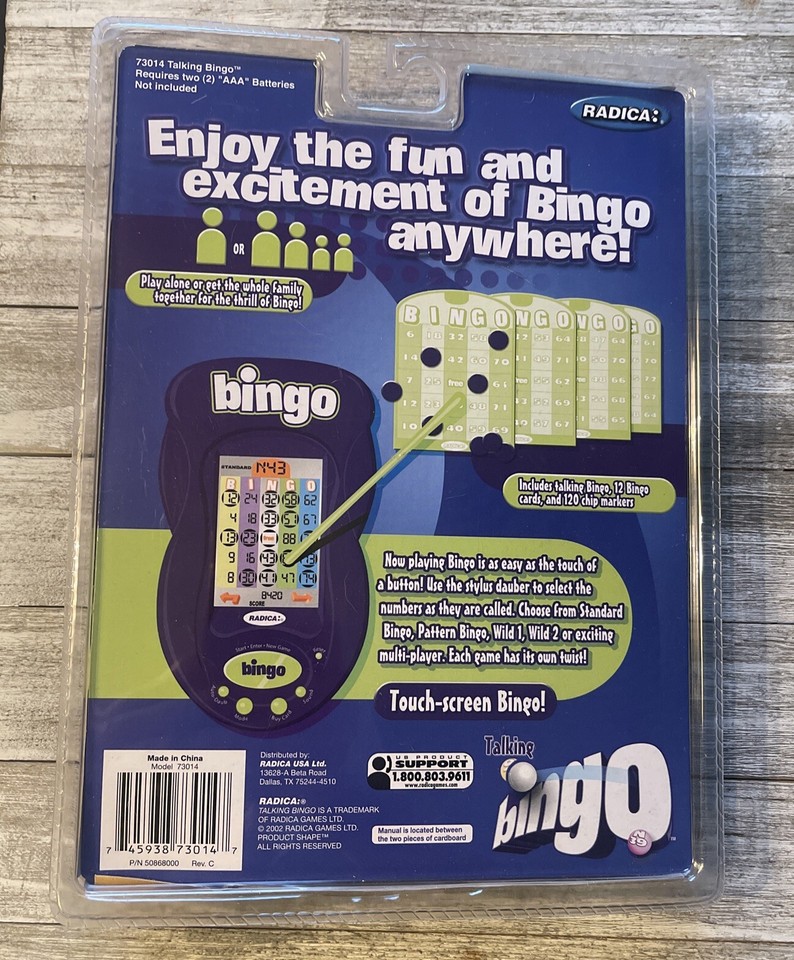 Radica Talking Bingo Handheld Game (Touch Screen) NEW SEALED PACKAGE ...