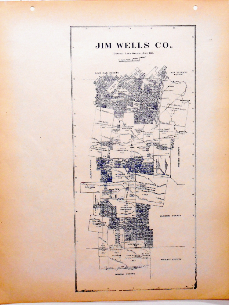 Old Jim Wells County Texas General Land Office Owner Map Alice Orange ...