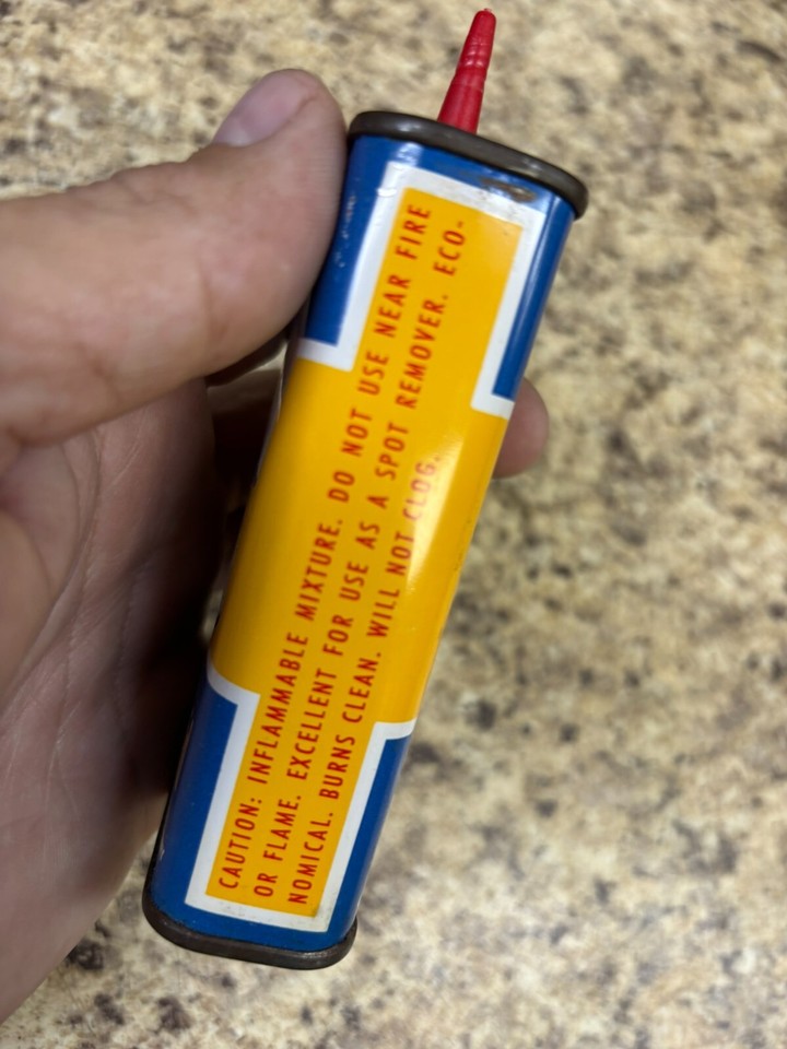 VERY RARE VINTAGE 1940-50'S WANDA LIGHTER FLUID FUEL OIL TIN CAN HANDY ...