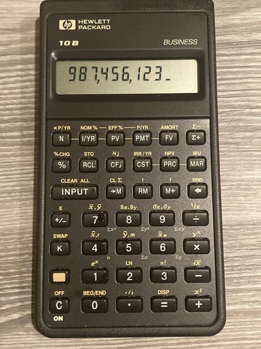 VTG 1987 HP Hewlett Packard 10B Business Financial Calculator W/sleeve ...