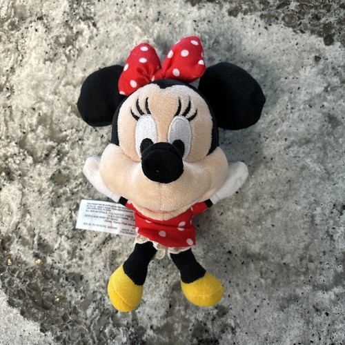 Disney Store Minnie Mouse Small Mini Plush Toy Doll Red Polka Dot ...