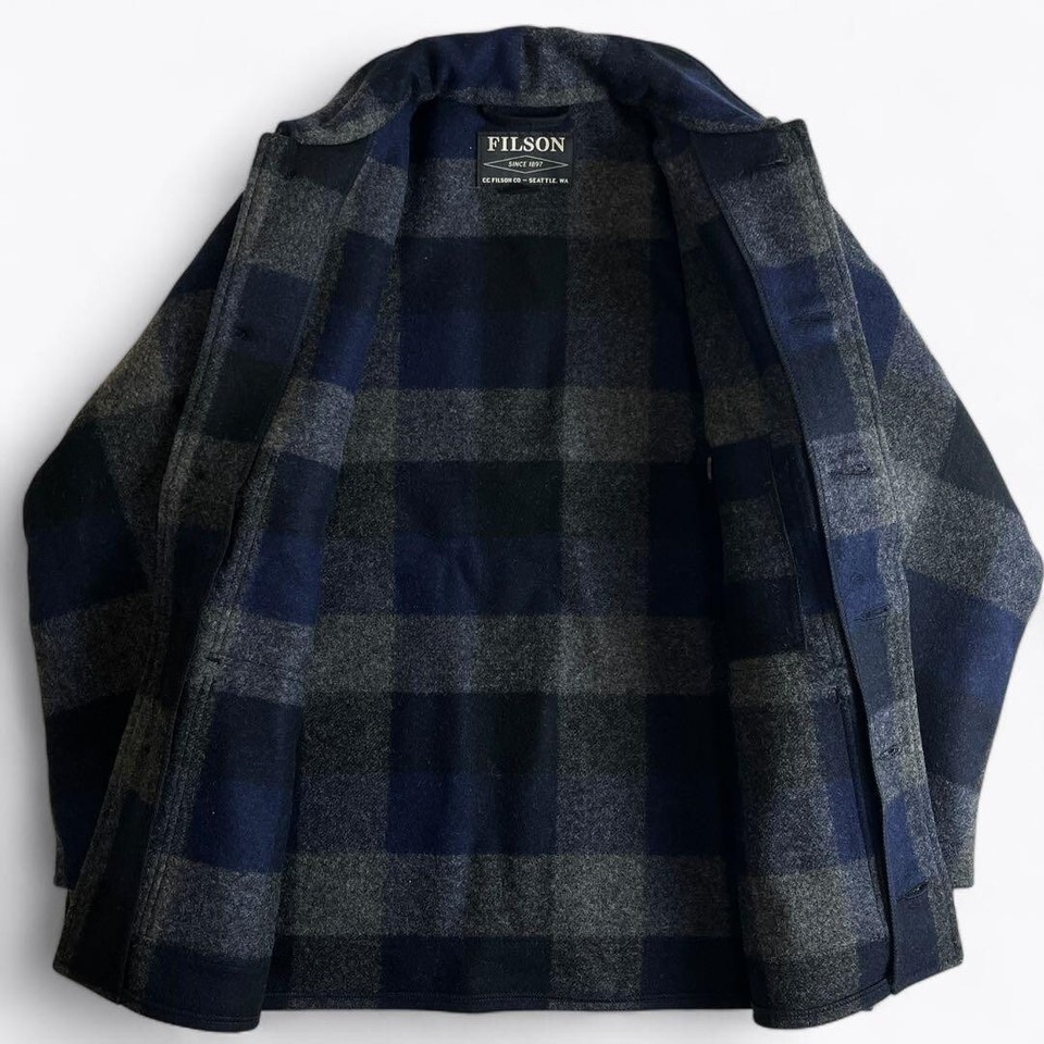 Filson Double Mackinaw Cruiser Wool Jacket Navy Black Gray Size S USED ...