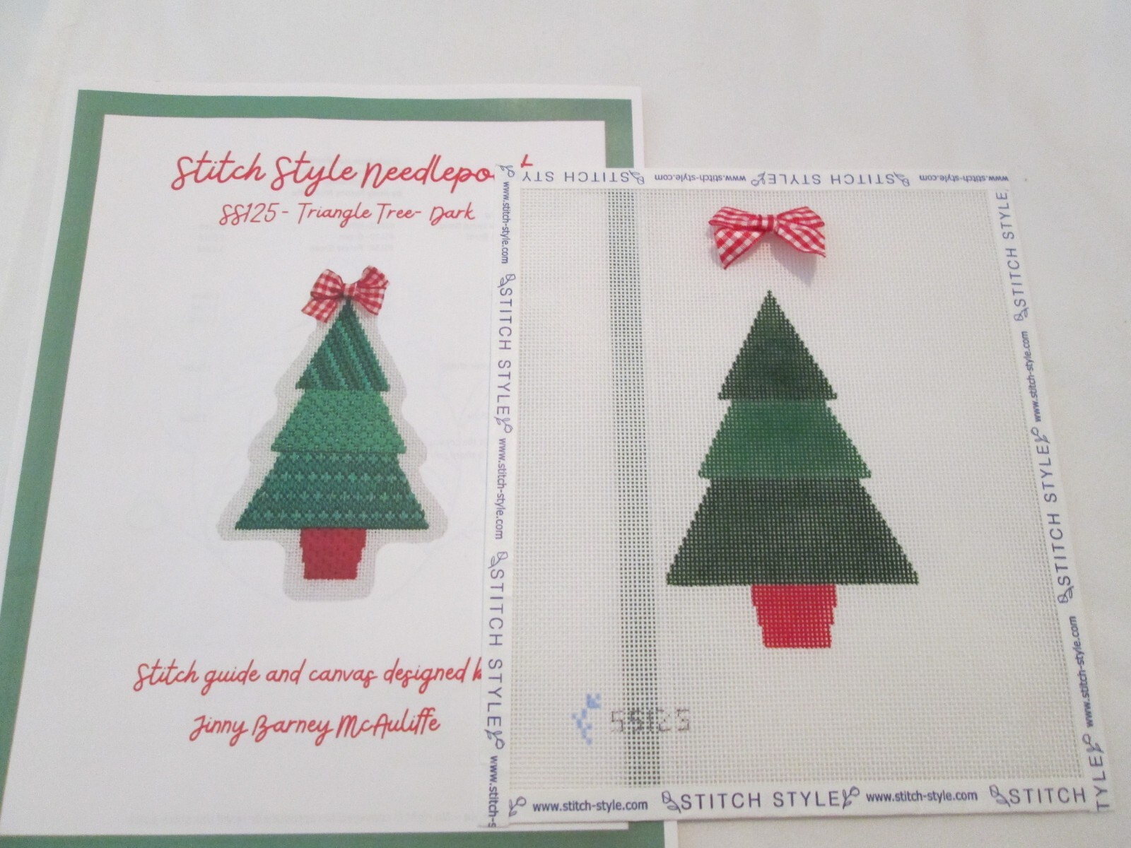 TRIANGLE TREE-STITCH STYLE-HANDPAINTED NEEDLEPOINT CANVAS-STITCH GUIDE ...