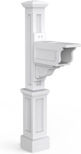 Dover Single Arm Mail Post - White - 25.5In X 8In X 56.5In - Standard ...