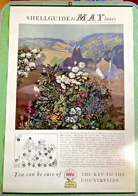 Vintage Shell Guide Poster Shellguide to May Lanes 1954 Edith & Rowland ...
