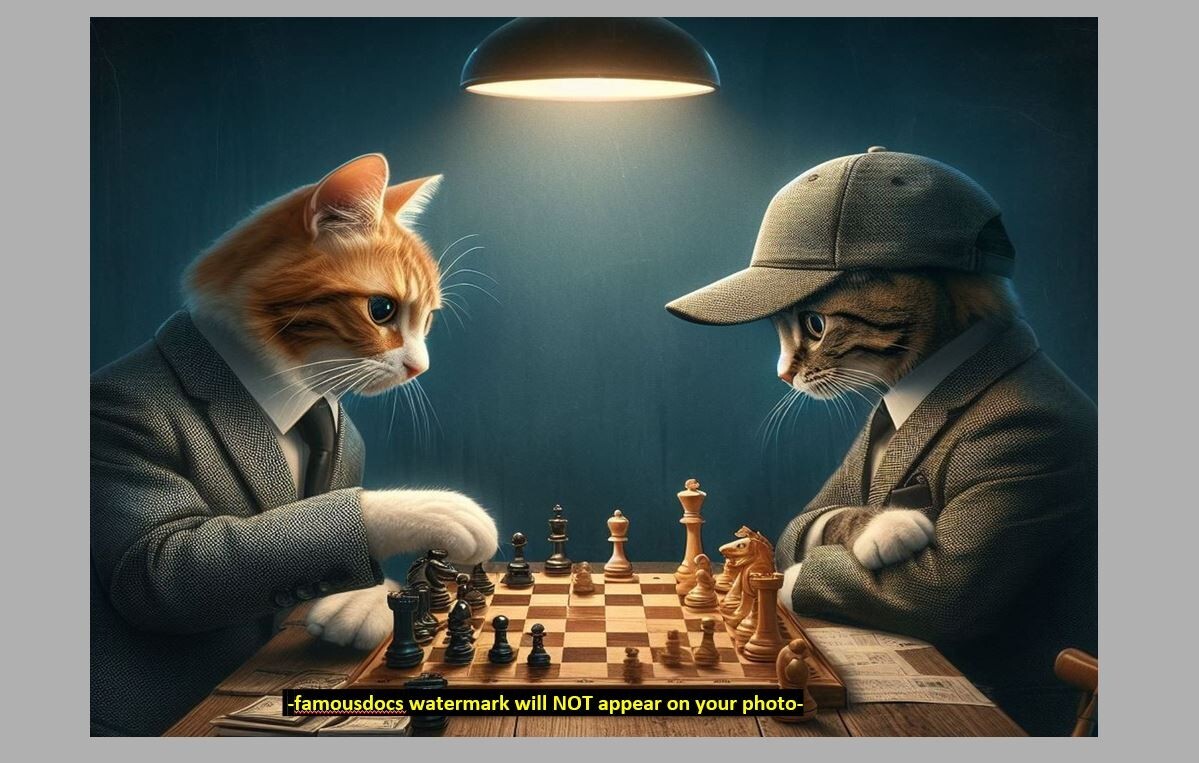 Kitty Cat Chess PHOTO Kitties Playing Chess Cats 5x7 Art Print Funny ...