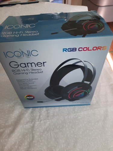 Iconic Gamer RGB Colors Hi-Fi Stereo Gaming Headset/ Flexible ...