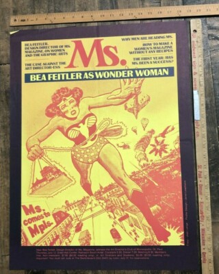 VINTAGE POSTER "Bea Feitler As Wonderwoman" Ms. Comes To Minneapolis ...