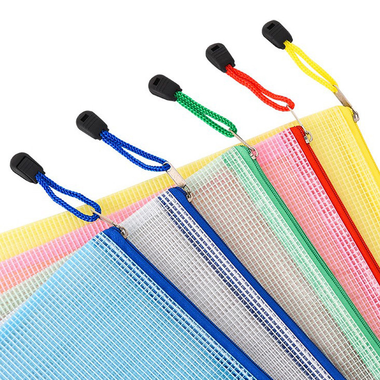 A4 Plastic Zip File Bags Storage Document Folder Protective Wallet ...