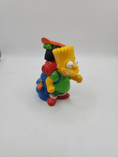 1990 BART SIMPSON PVC FIGURE Backpack Camping Vintage Simpsons Pencil ...