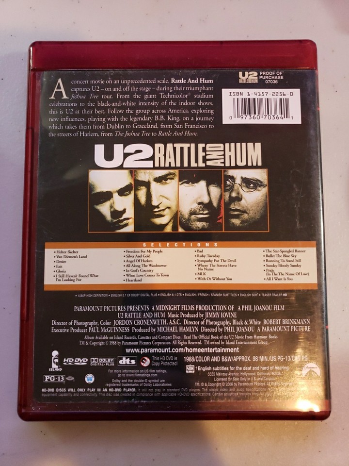 U2 - Rattle and Hum (HD-DVD, 2006) 97360703641| eBay