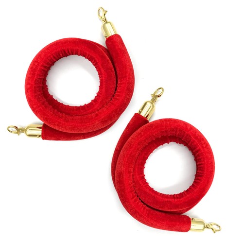 2 pcs Velvet Rope,Crowd Control Rope Safety Barrier,Thick Stanchions ...