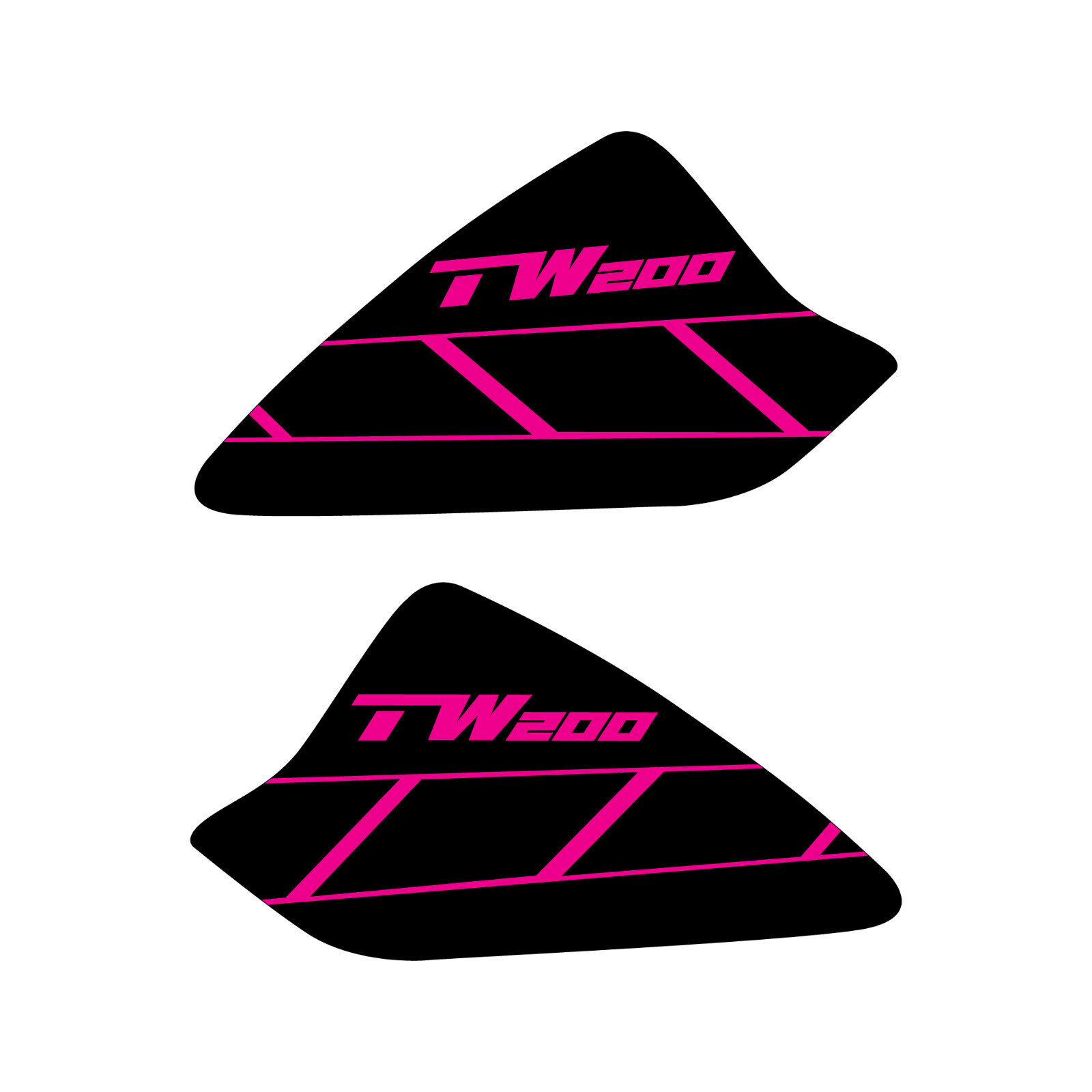 TW200 Shroud Graphics 1987-2023 retro black/pink 25mil thick gloss ...