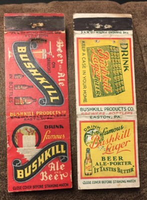 BUSHKILL PRODUCTS BEER MATCH COVERS EASTON PENNSYLVANIA 2 Different | eBay