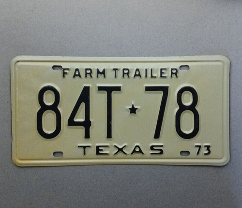 🐾1973 TEXAS "FARM TRAILER" LICENSE PLATE (84T-78) UNUSED | eBay