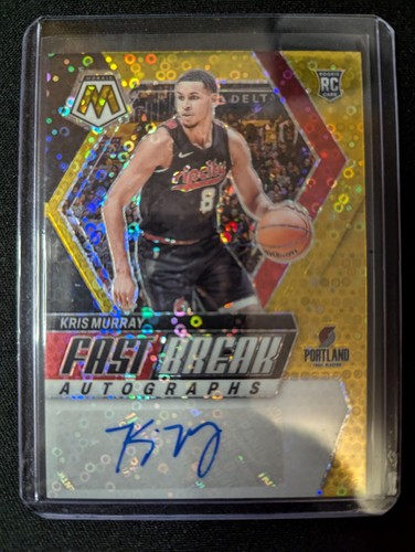 2023-24 Panini Mosaic Fast Break Autograph Gold - Kris Murray Rookie RC ...