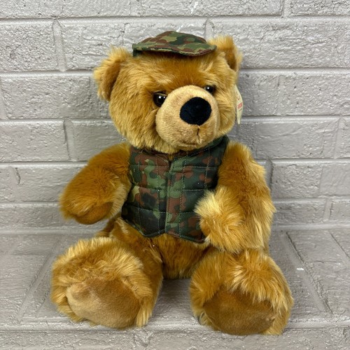 NWT Aurora Huntington Bear Camouflage Camo Vest Hat Hunting 12” Brown ...