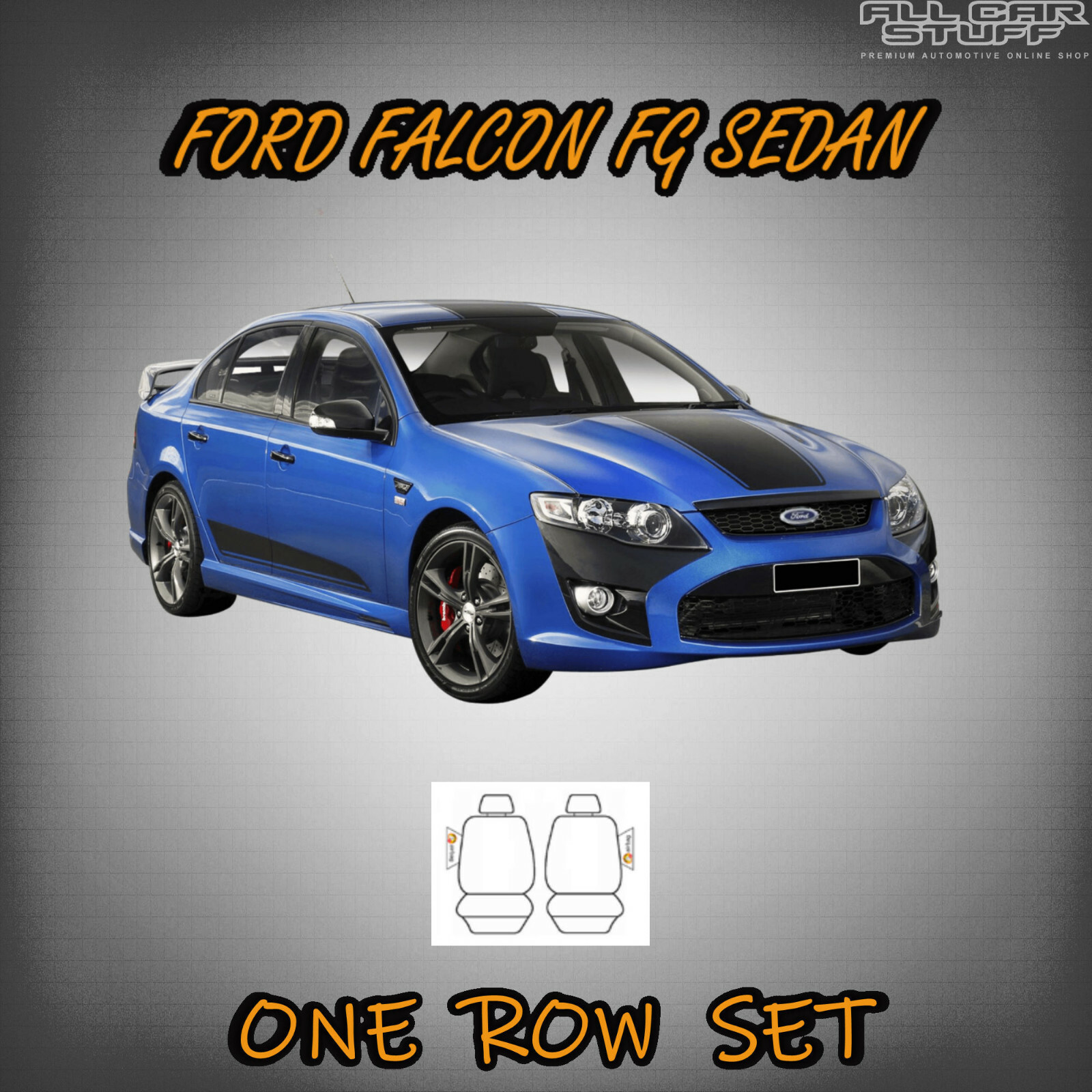 Premium Grey Front Seat Covers for Ford Falcon FG (XR) from 02/2008 to ...