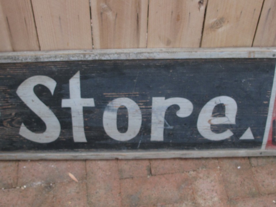 Antique Large Hand Painted Wood General Store Advertising Sign c.1880's ...