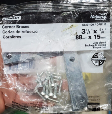 *4PCS* Stanley Corner Brace 3-1/2"x 5/8" -- S839-100 / DPB117 | eBay