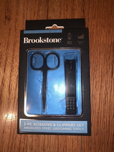 New Brookstone 2-PC Scissors & Clippers Set Black Andoized Steel ...