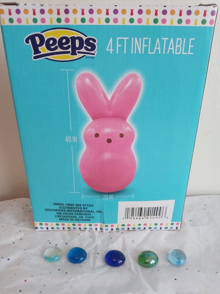 Peeps Easter Bunny 4 ft Inflatable Yard Decoration-Easter Holiday ...