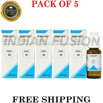 Pack of 5 ADEL 25 Somcupin Drop 20ML Each Homeopathic Drop - Free ...